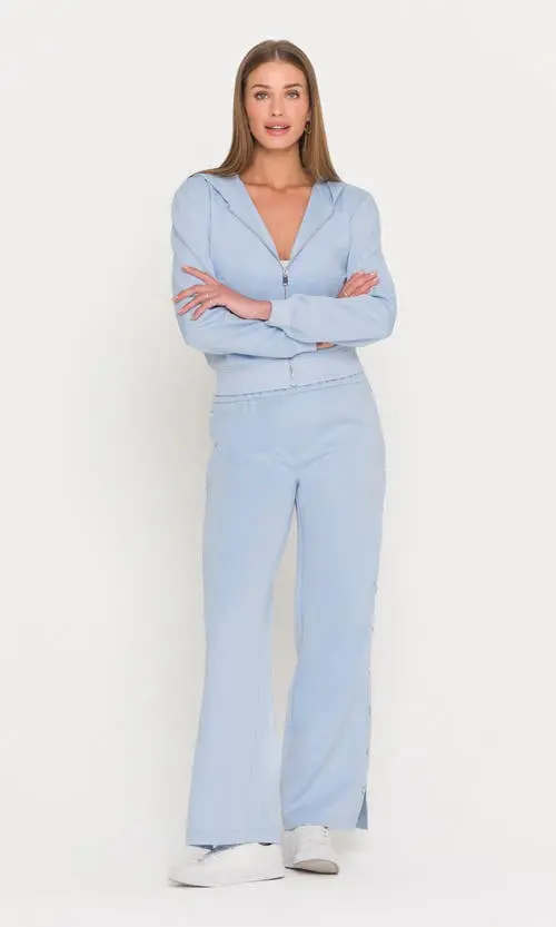 Generation Love Zira Stretch Scuba Jersey Hoodie - Light Blue