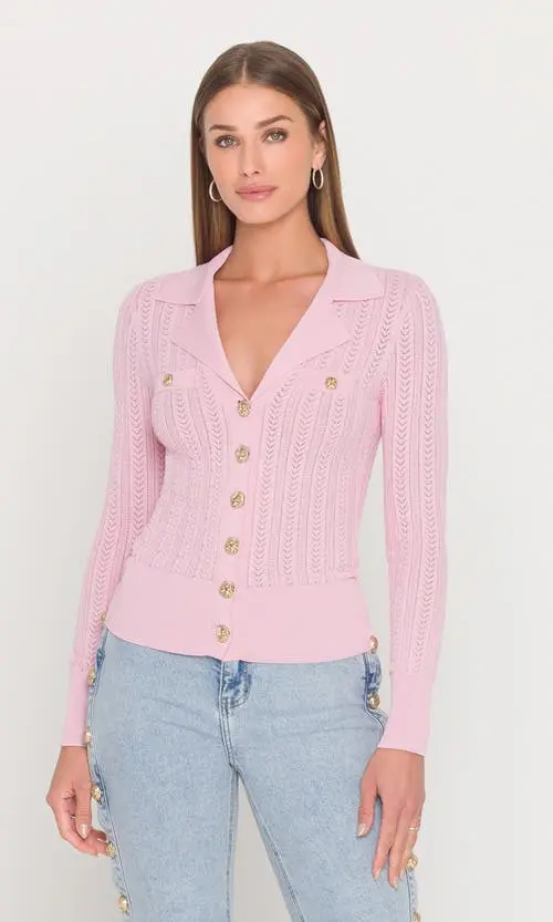 Generation Love Charlotte Pointelle Rib Cardigan