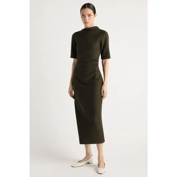 Modern Citizen Evie Ribbed Knit Jersey Dress - Olive