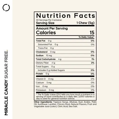 CODEAGE Miracle Candy Salted Caramel, Sugar-free Soft Chews, Allulose - White