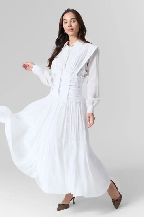 LE FAFO Silk Cotton Long Dress