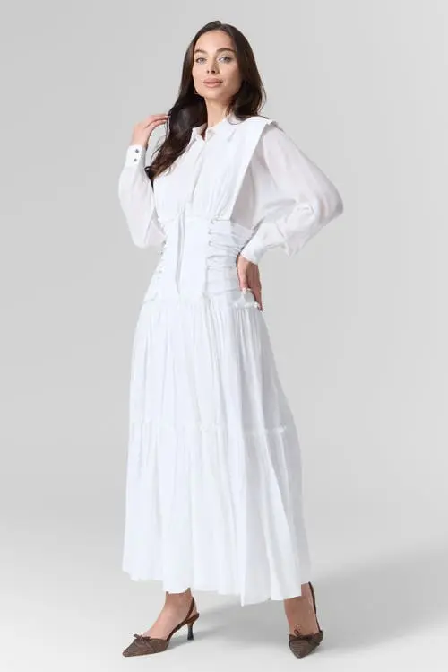LE FAFO Silk Cotton Long Dress
