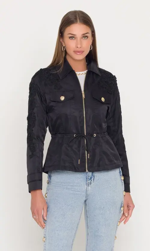 Generation Love Janice Lace Combo Parka - Black