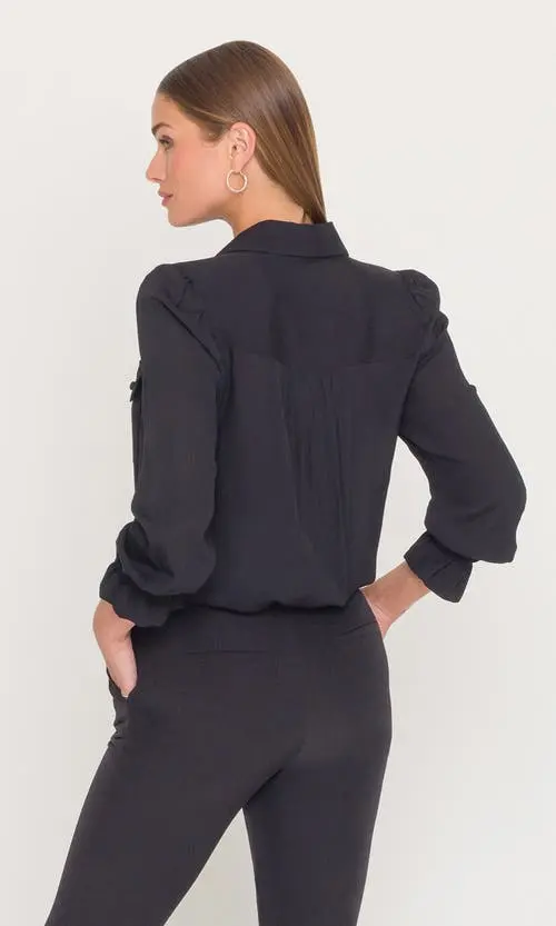 Generation Love Priya Georgette Shirt - Black