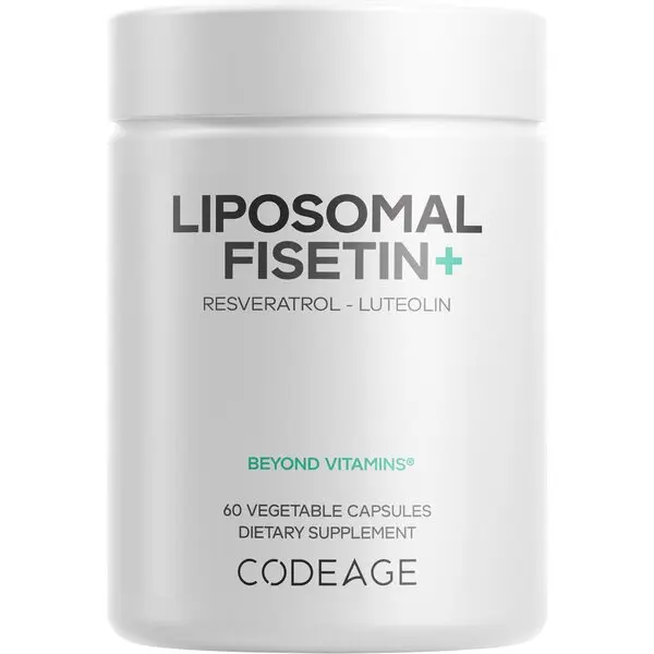 CODEAGE Liposomal Fisetin 500mg, Resveratrol, Luteolin - White