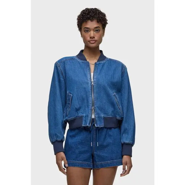 Hudson Jeans Denim Bomber Jacket - Lottery