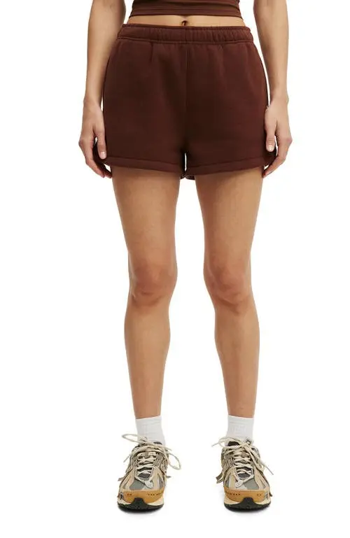 Cotton:on Active Plush Classic Mini Short - Chestnut