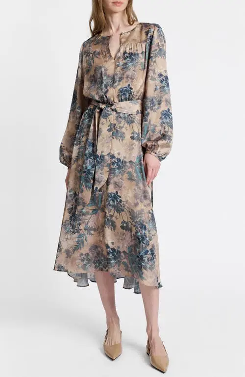 Santorelli Aubree Floral Print Midi Dress - Dune