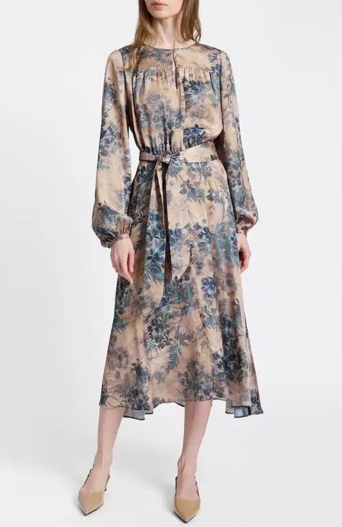 Santorelli Aubree Floral Print Midi Dress - Dune