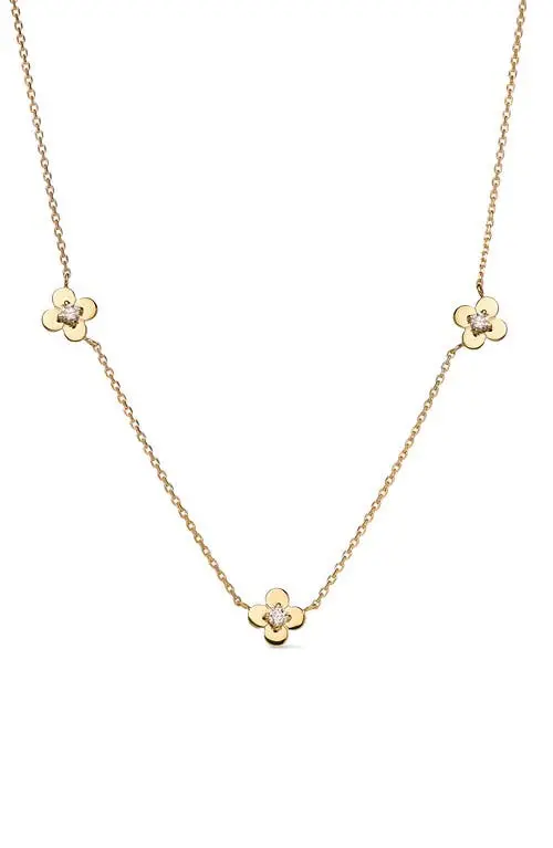 ANA LUISA Solid Yellow Mini Flower Station Necklace - Gold