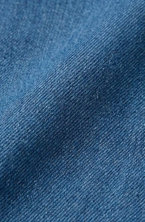 MODENAIRE Denim Ruffled Collar Shirt Dress