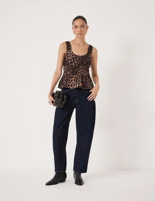 HUSH Gathered Waist Sleeveless Peplum Top