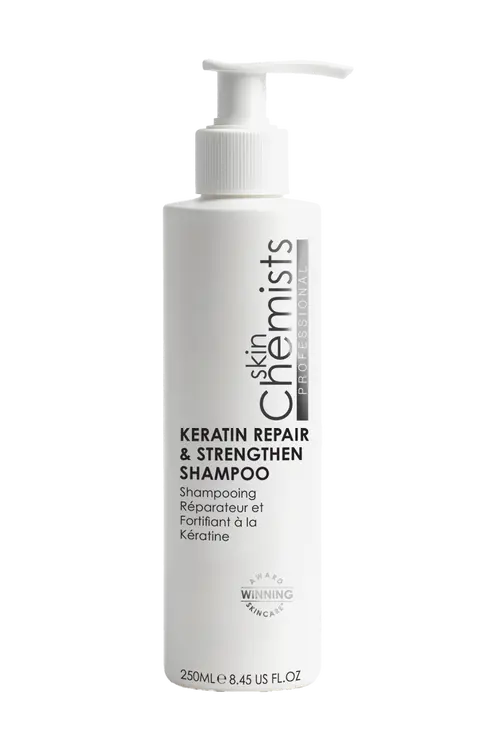 SKIN CHEMISTS Keratin Repair & Strengthen Shampoo 250ml 50ml For Damaged Hair - White