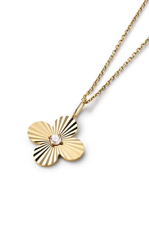 ANA LUISA Solid Yellow Gold Flower Charm Necklace - Diamond