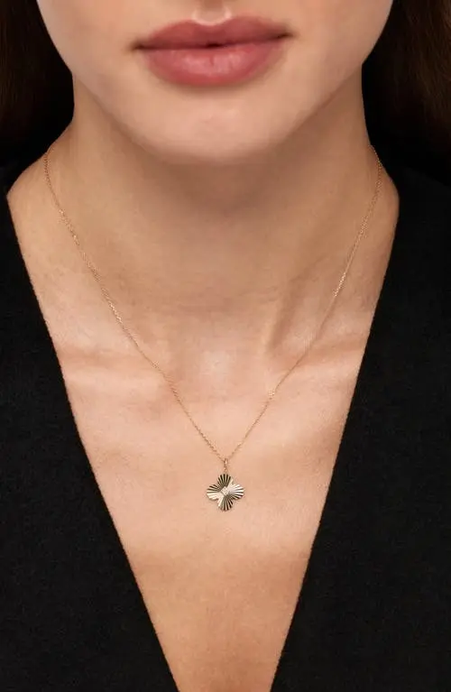 ANA LUISA Solid Yellow Gold Flower Charm Necklace - Diamond