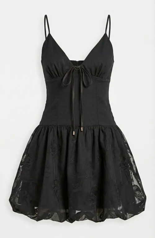 MODENAIRE Spaghetti Strap Bubble Mini Dress
