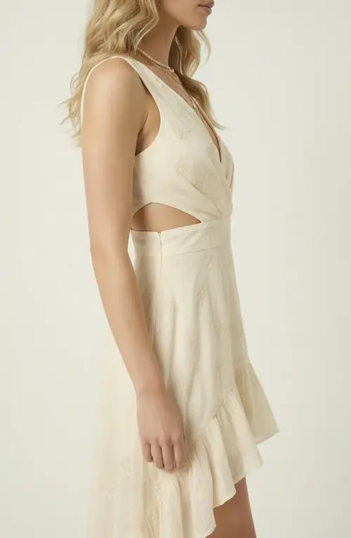 MODENAIRE High-low Ruffle Hem Cutout Dress