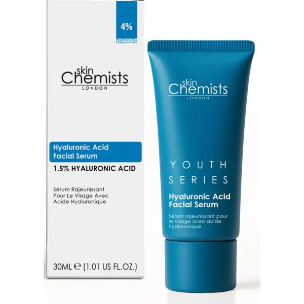 SKIN CHEMISTS Anti-ageing Hyaluronic Acid Advanced Facial Serum 30ml For Dryness - White