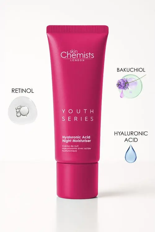 SKIN CHEMISTS Retinol Bakuchiol Anti-ageing Night Moisturiser 50ml For Fine Lines, Wrinkles