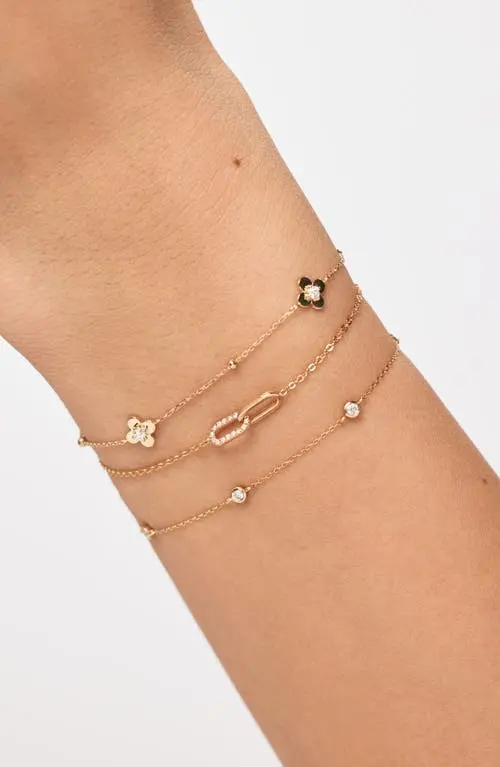 ANA LUISA Solid Gold Mini Flower Station Bracelet - Diamond