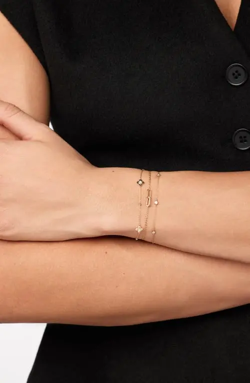 ANA LUISA Solid Gold Mini Flower Station Bracelet - Diamond