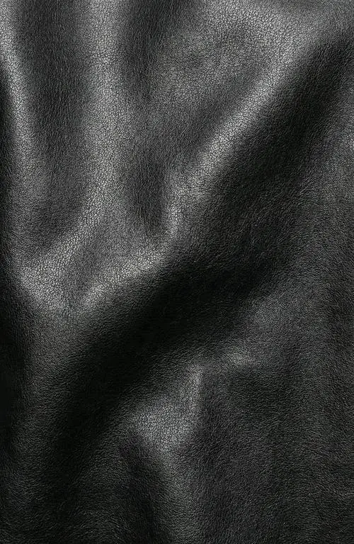 MODENAIRE Faux Leather Puff Sleeve Shirt Dress
