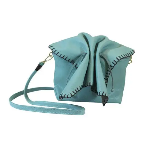 Carlos Falchi Butterfly Leather Shoulder Bag - Teal