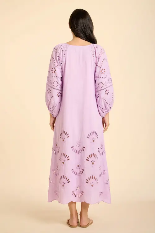 SITANO Donna Eyelet Maxi Dress - Lavendar