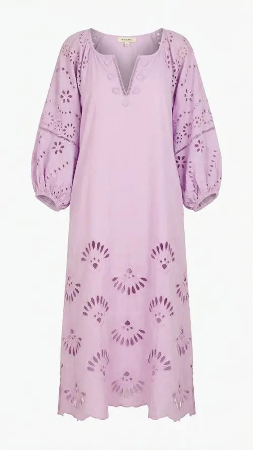 SITANO Donna Eyelet Maxi Dress - Lavendar