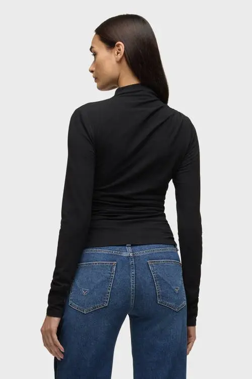 Hudson Jeans Mock Neck Long Sleeve Top