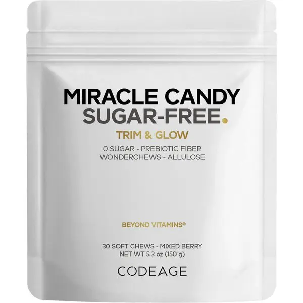 CODEAGE Miracle Candy Mixed Berry, 0g Sugar Low Calorie Soft Chews, Allulose - White