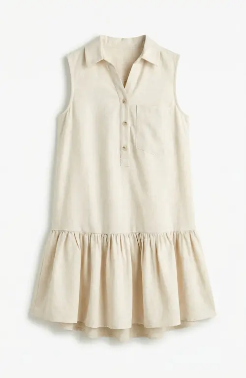 MODENAIRE Sleeveless Collared Drop Waist Dress