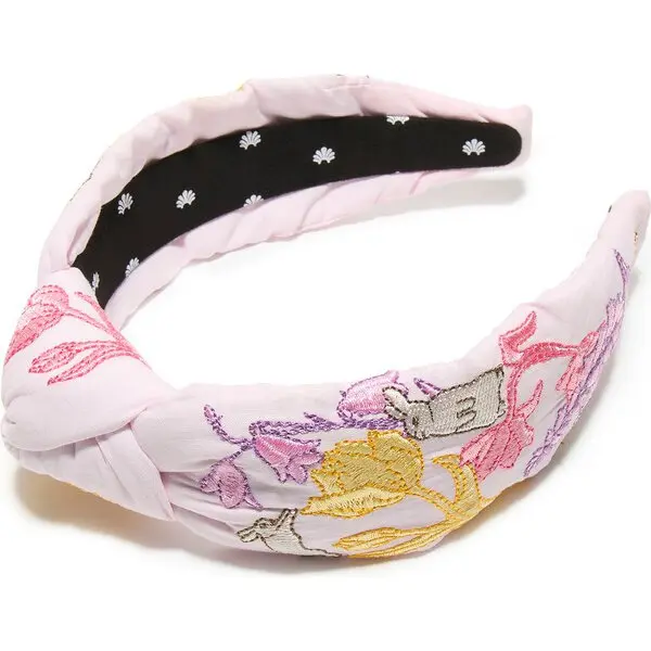 Lele Sadoughi Knotted Easter Bunnies Embroidered Headband - Pink
