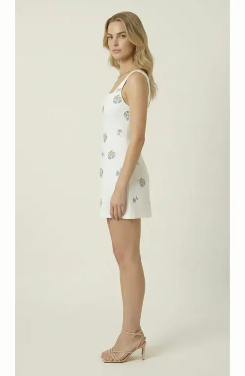 MODENAIRE Floral Embroidered Mini Dress