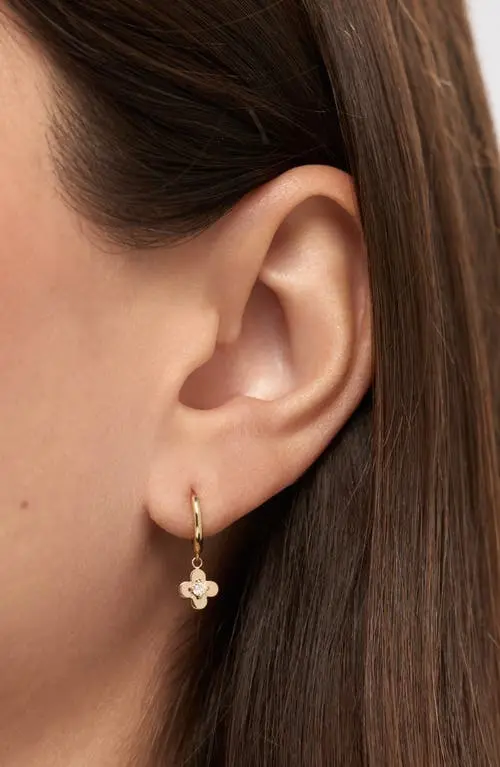 ANA LUISA Solid Yellow Gold Mini Flower Drop Earrings