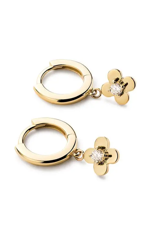 ANA LUISA Solid Yellow Gold Mini Flower Drop Earrings
