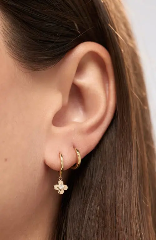 ANA LUISA Solid Yellow Gold Mini Flower Drop Earrings