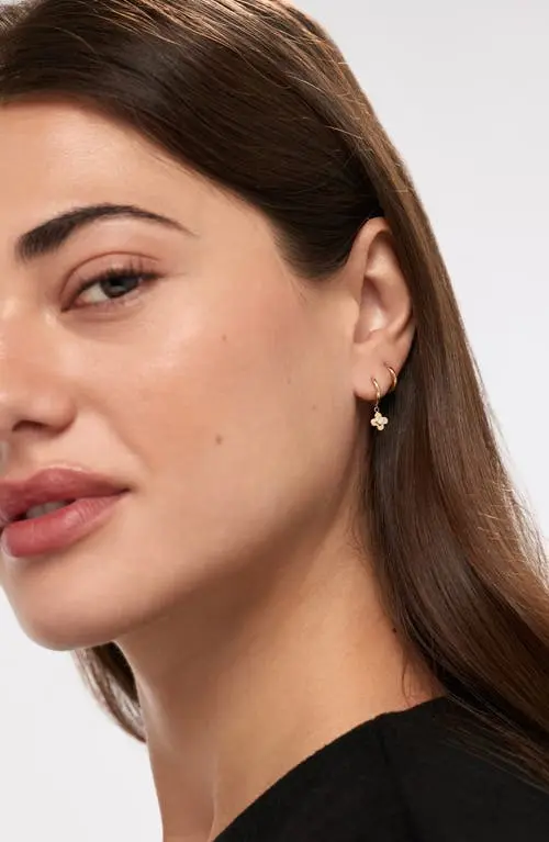 ANA LUISA Solid Yellow Gold Mini Flower Drop Earrings