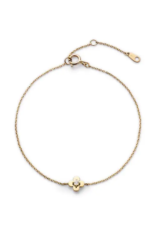 ANA LUISA Solid Yellow Goldmini Flower Bracelet - Diamond