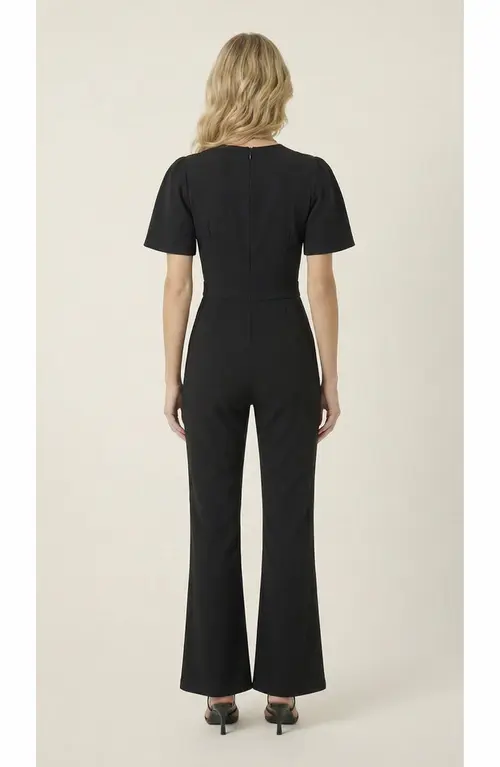 MODENAIRE Embellished Cutout Flared Leg Jumpsuit