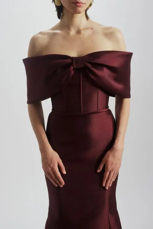Amsale Off-the-shoulder Bow Gown
