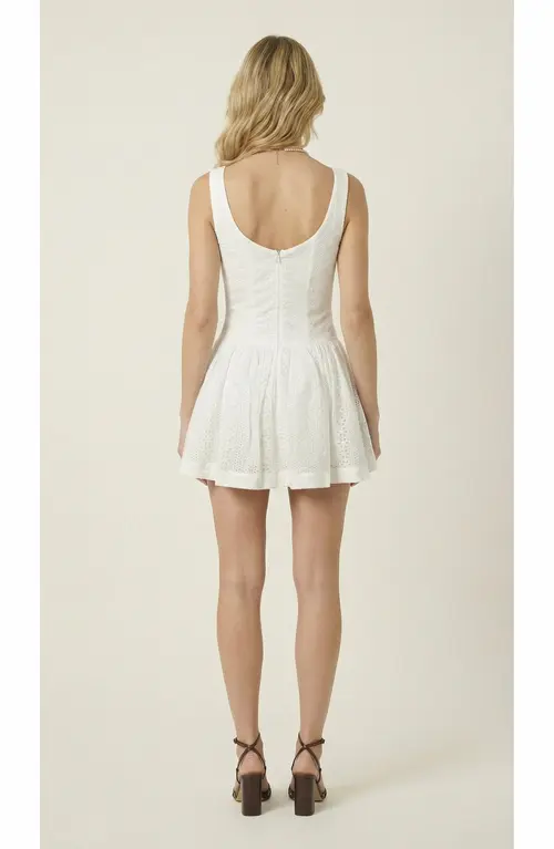 MODENAIRE Sleeveless Eyelet Mini Dress