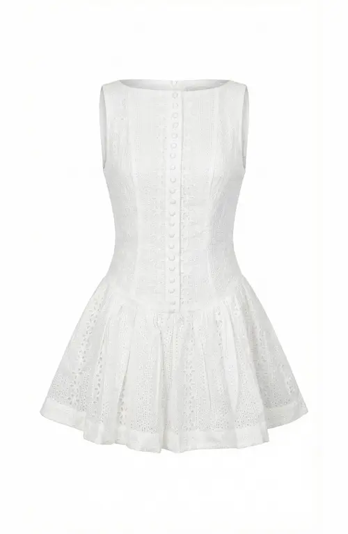MODENAIRE Sleeveless Eyelet Mini Dress