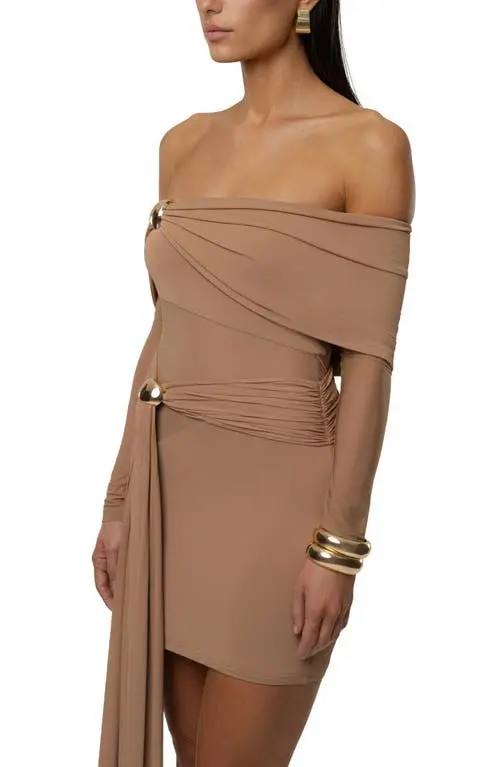JLUXLABEL Off-the-shoulder Sculpted Cocktail Dress