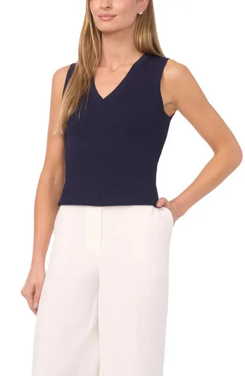 Halogen Rib Knit Sleeveless Sweater - Baritone Blue