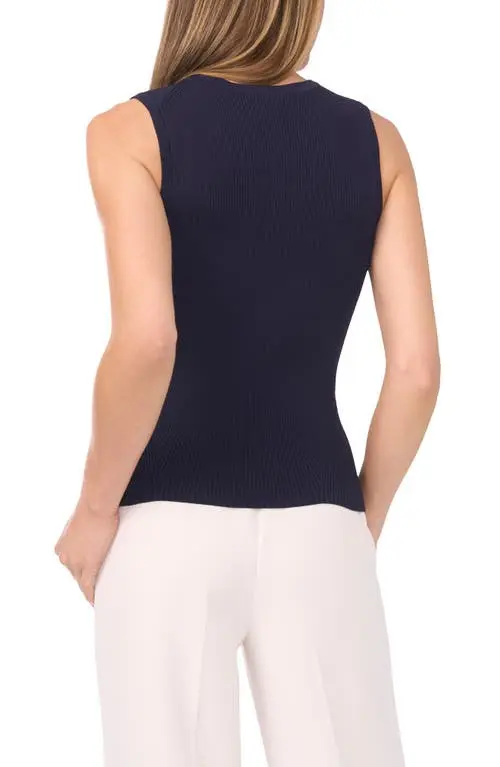 Halogen Rib Knit Sleeveless Sweater - Baritone Blue