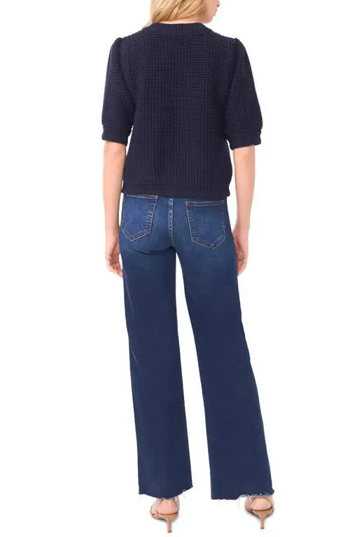Halogen Button-front Sweater - Baritone Blue