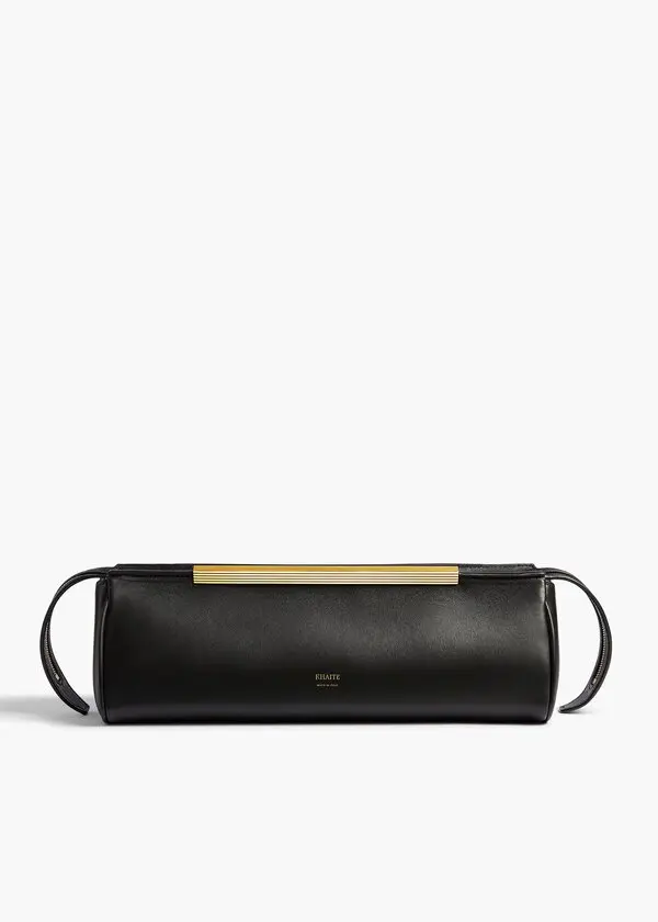 Khaite Donna Leather Evening Clutch - Black