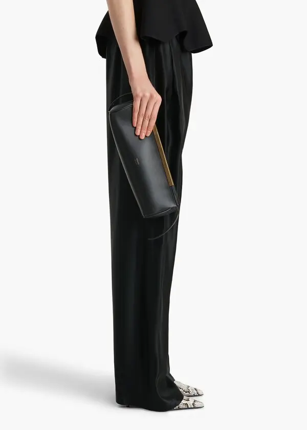 Khaite Donna Leather Evening Clutch - Black
