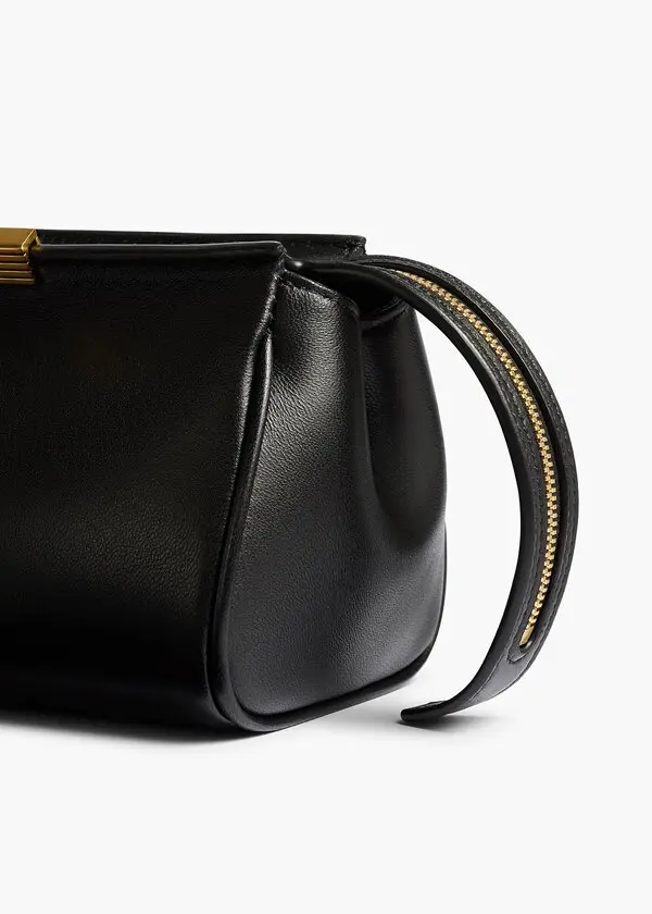 Khaite Donna Leather Evening Clutch - Black